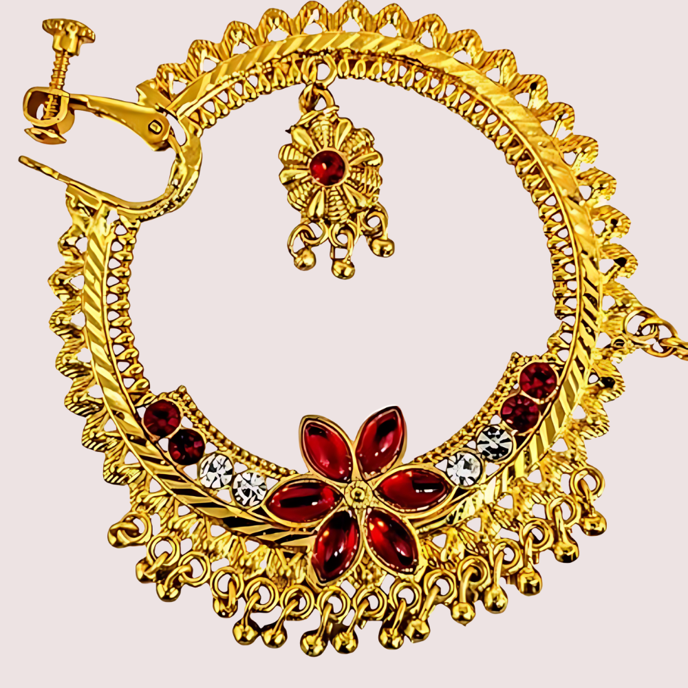 Uttarakhandi Gold Plated Round Nath – Liveona